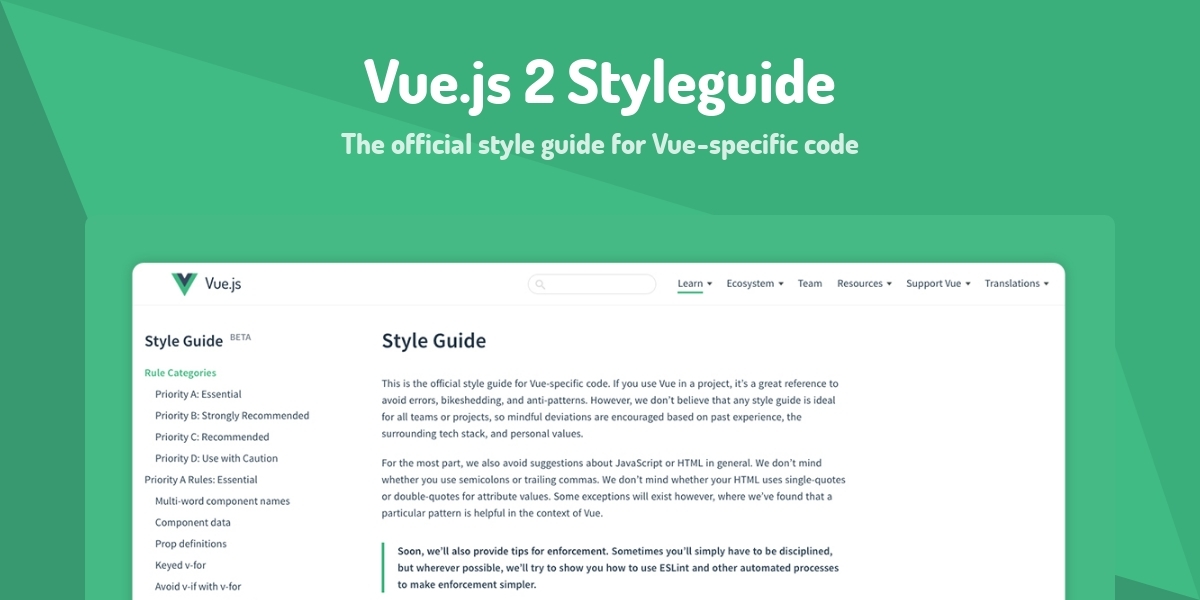 Vuejs 2 Styleguide The Official Style Guide For Vue Specific Code
